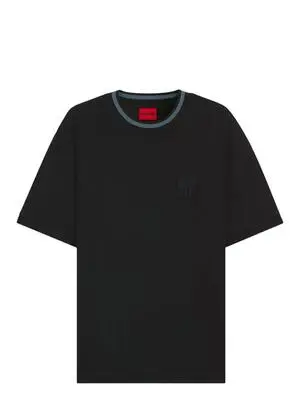 HUGO Cotton-blend T-shirt With Drop-needle Stripe