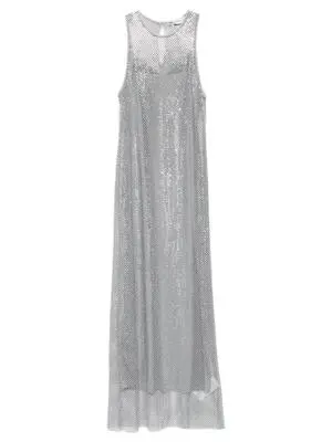 Marella Metallic Maxi Dress - Silver