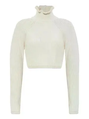 Max Mara Ruffled-neck Sweater - Neutrals