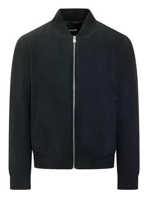BOSS Textured Zip Jacket - Blue
