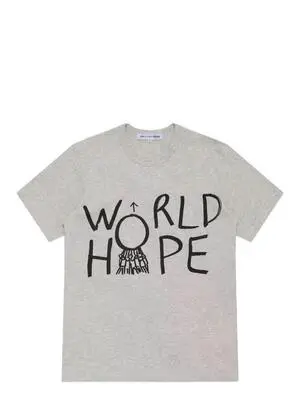Comme Des Garçons Front-print Cotton T-shirt - Grey