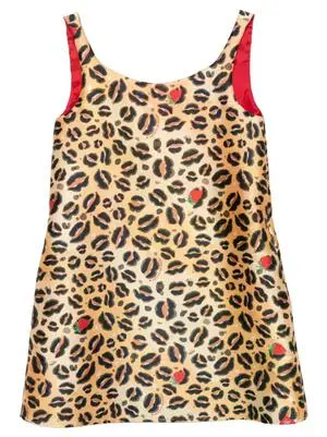 ALESSANDRO ENRIQUEZ Animal Print Sleeveless Dress - Neutrals
