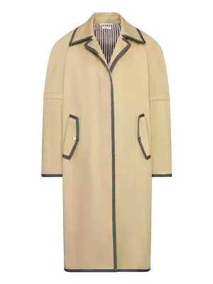 Thom Browne Raglan Coat With Tricolour Grosgrain Loop - Neutrals