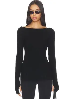 EAVES X Jasmine Tookes Nichole Rib Knit Long Sleeve - Black