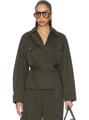 EAVES X Jasmine Tookes Lina Belted Jacket - Olive