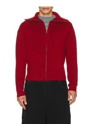 ENTIRE STUDIOS Knit Zip Up Jacket Red