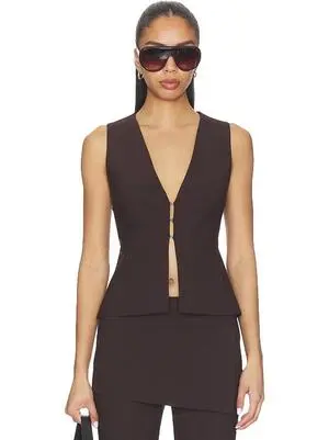 EAVES X Jasmine Tookes Jade Vest Top - Brown