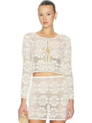 Calle Del Mar Daisy Chain Crochet Cardigan - Cream