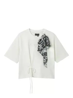 MUSIUM DIV. Tie-detail T-shirt - Neutrals