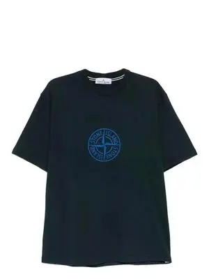 Stone Island Logo-print T-shirt Blue