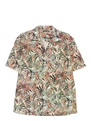 DANIELE ALESSANDRINI Leaf-print Shirt - Neutrals