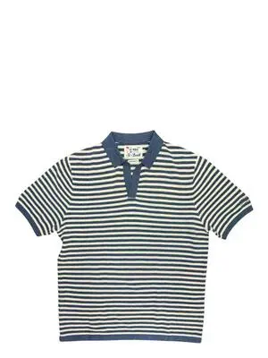 MC2 SAINT BARTH Sloan Stripes Cotton Striped Top - Blue