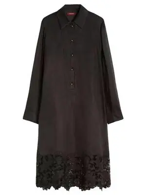 Max Mara Lace-panel Midi Dress - Black