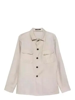 Tagliatore Buttoned-pocket Shirt Jacket - Neutrals