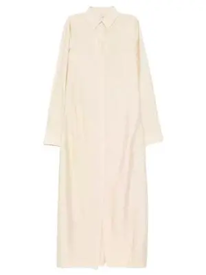 TOTEME Split Collared Maxi Dress - Neutrals