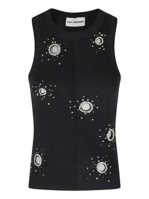 DES_PHEMMES Embellished Tank Top - Black