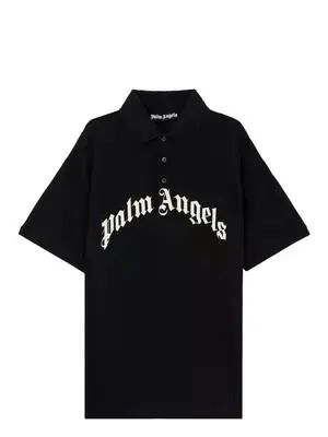 Palm Angels Logo Polo Shirt - Black