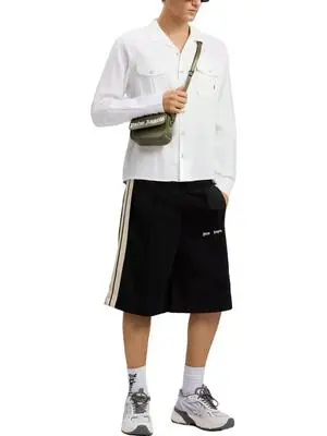 Palm Angels Logo-embroidered Track Shorts - Black
