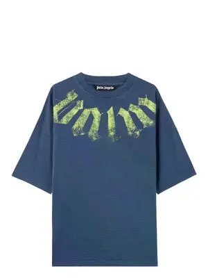 Palm Angels Big Neck Logo Loose T-shirt - Blue
