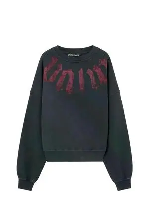 Palm Angels Neck-logo Sweatshirt - Black