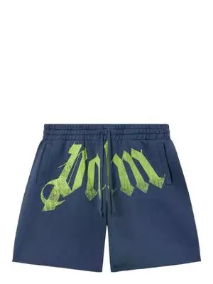 Palm Angels Logo Elasticated Shorts - Blue