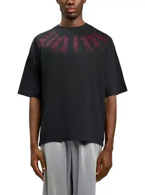 Palm Angels Big Neck Logo Loose T-shirt - Black
