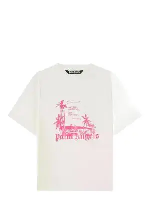 Palm Angels Graphic Print Ribbed T-shirt - Neutrals