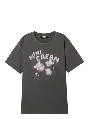 MINI CREAM Cloud-print T-shirt - Grey