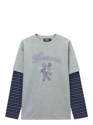 MINI CREAM Striped Long-sleeve T-shirt - Grey