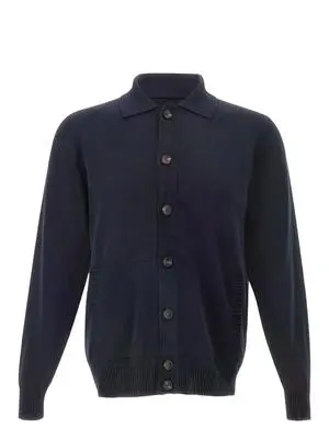 FILIPPO DE LAURENTIIS Polo-collar Cardigan - Blue