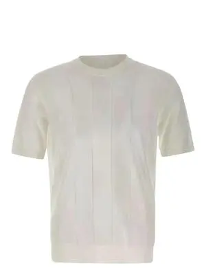 KANGRA Ribbed Short-sleeve Sweater - White