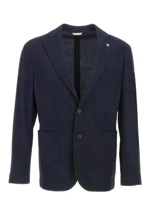 MANUEL RITZ Lapel-pin Blazer - Blue