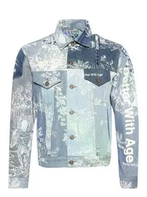 BETTER WITH AGE Teresa Patchwork Buttoned Jacket - Blue