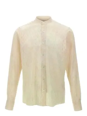 Tagliatore Band-collar Shirt - Neutrals
