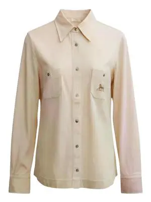 Celine 1970s Embroidered Wool Jersey - Neutrals