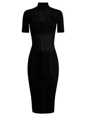 Elisabetta Franchi Turtleneck Midi Dress - Black