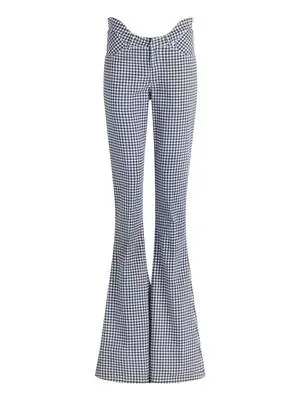JEAN PAUL GAULTIER Gingham Flared Trousers - Blue