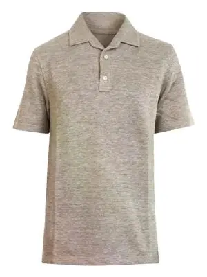 BRETT JOHNSON Buttoned Polo Shirt - Neutrals