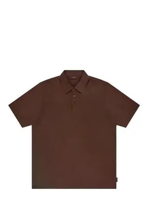 ZANONE Logo-patch Polo Shirt Brown