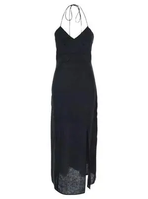 brochu walker black embroidered ruffle midi dress Ramy Brook Daria Embroidered Voile Midi Dress in Black main image 0
