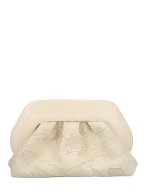 THEMOIRE Bios Embroidered Shoulder Bag Neutrals