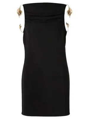Cult Gaia Flower-embellished Mini Dress - Black
