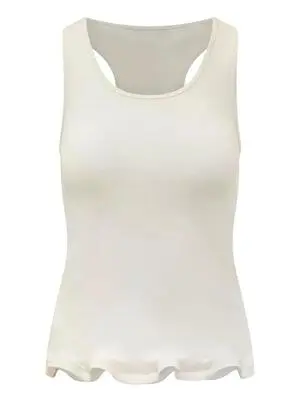 Stella McCartney Frilled Hem Rib Tank - Neutrals