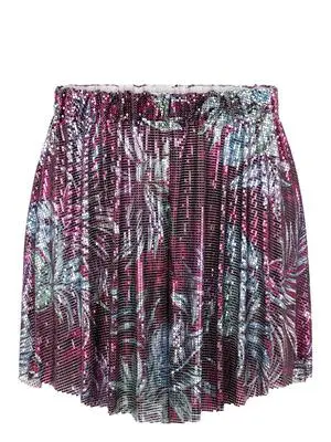 Rabanne Palm Tree Printed Mesh Shorts - Multi