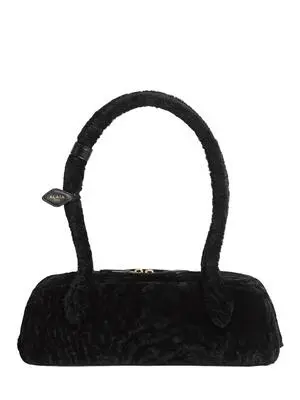ALAÃA Alaïa Le Teckel Medium Shearling Bag - Black
