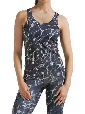 DEHA Marble Print Scoop Neck Tank Top - Grey