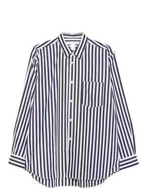 Comme Des Garçons Striped Shirt With Pocket - Blue