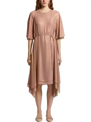 Peserico Tie-detail Midi Dress - Pink