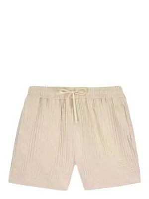 Maison Labiche Waffle-knit Drawstring Shorts - Neutrals