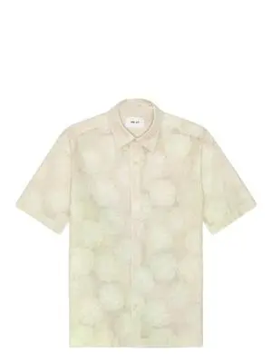 Nn07 Floral-embroidered Short-sleeve Shirt - Neutrals